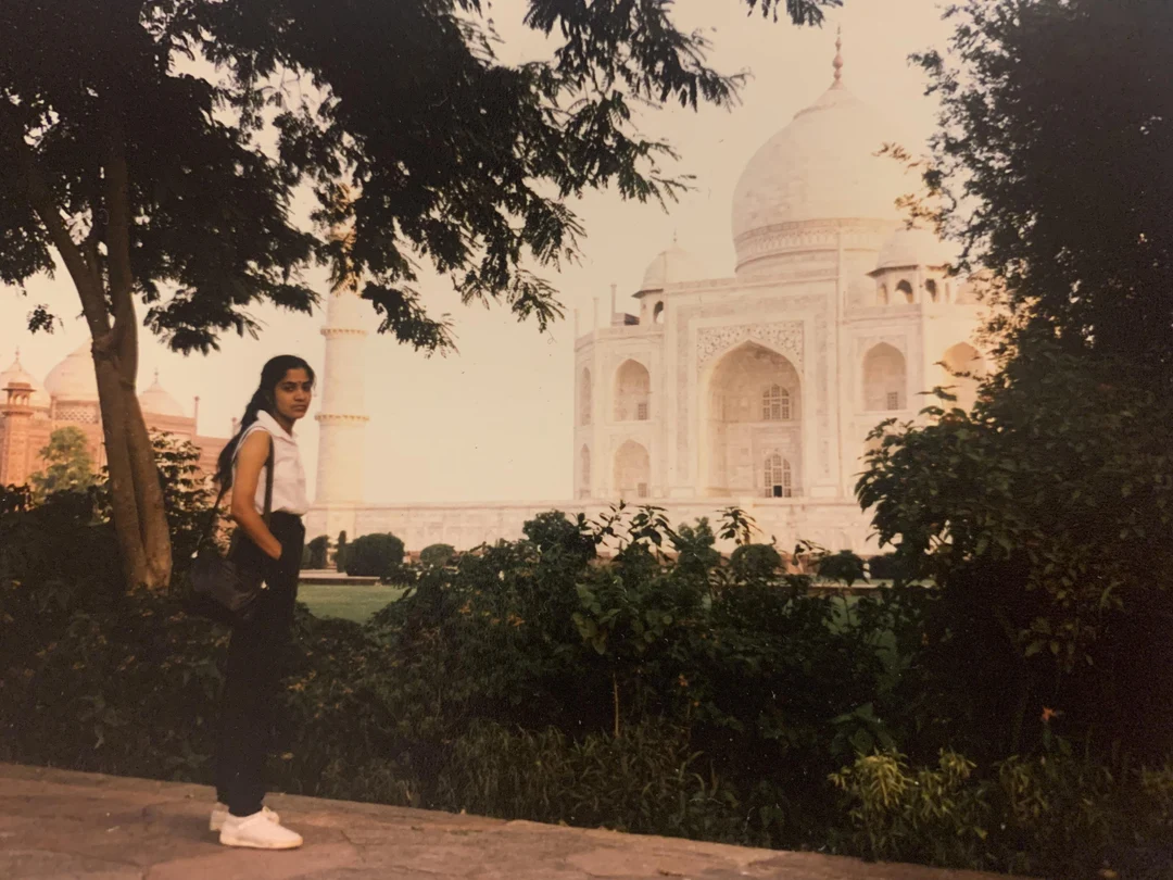 My mom on her honeymoon at the Taj Mahal, 1987 | Scrolller