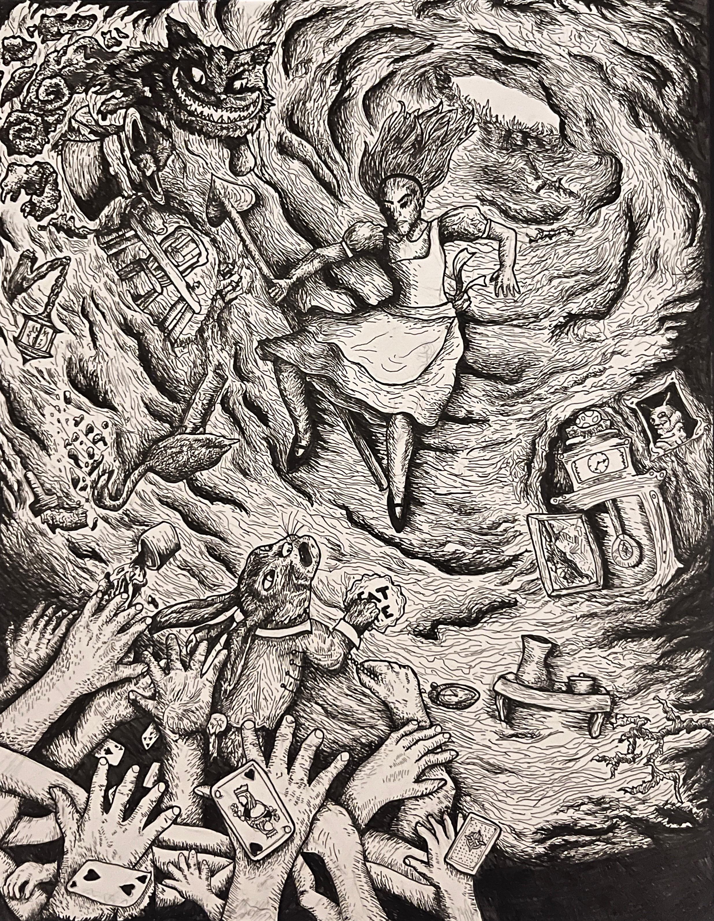 Imagination is the only weapon in the war against reality, me, micron pens, 2022 | Scrolller