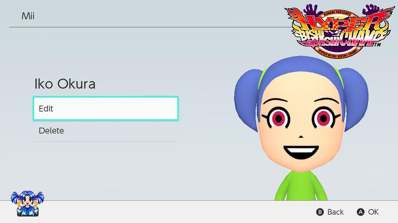 Iko Okura Mii I made in Hyper Bishi Bashi Champ is an Original Konami for Switch | Scrolller