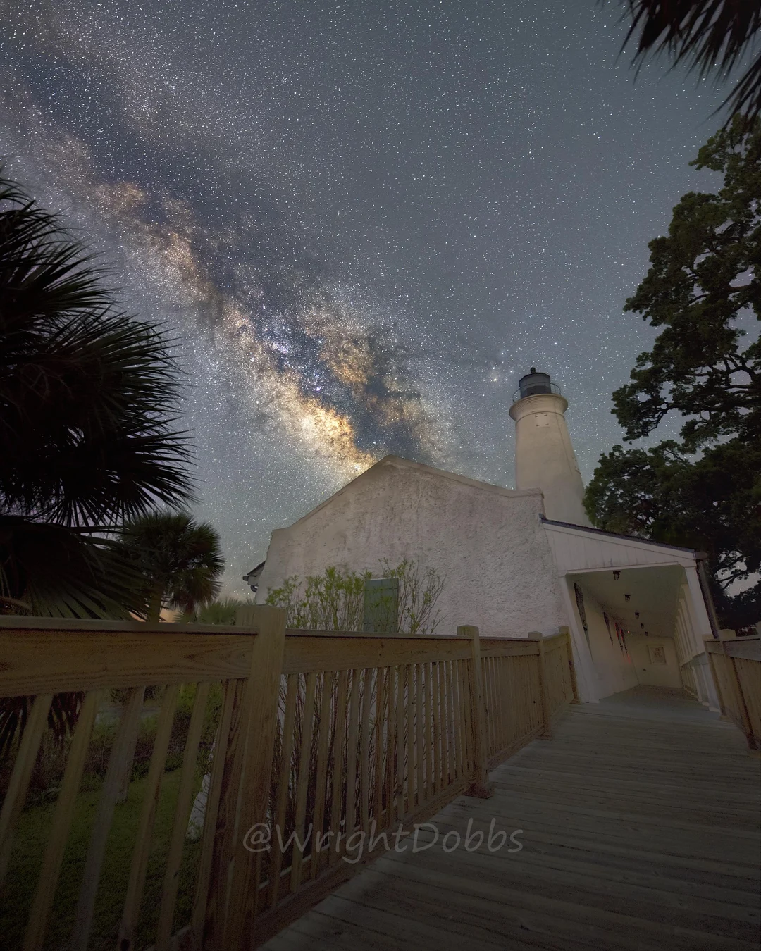 The Milky Way over the St Marks Lighthouse in Florida | Scrolller