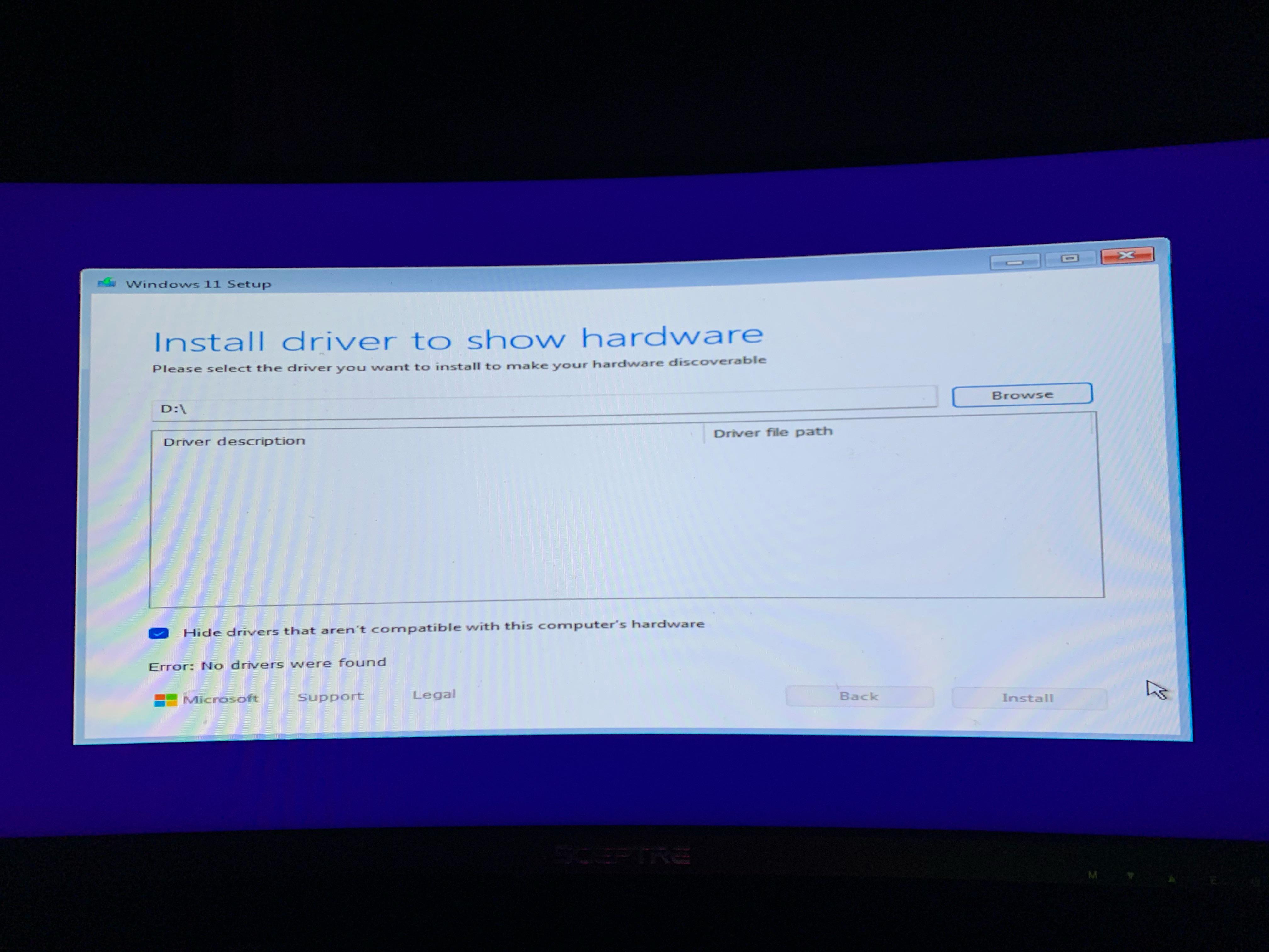 Install driver to show hardware | Scrolller