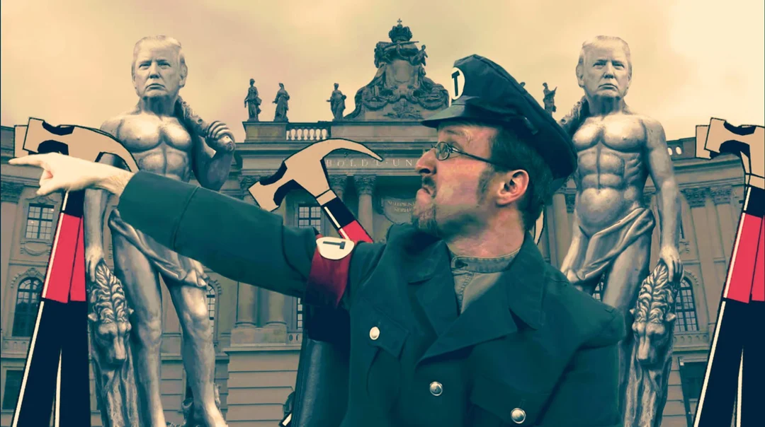 Elon Musk giving a speech in support to his Great Leader, 2025 colorised. | Scrolller