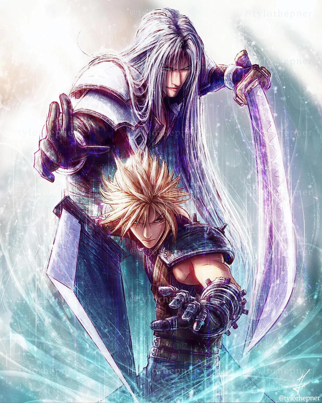 [OC] My New Sephiroth & Cloud Sketch Painting | Scrolller
