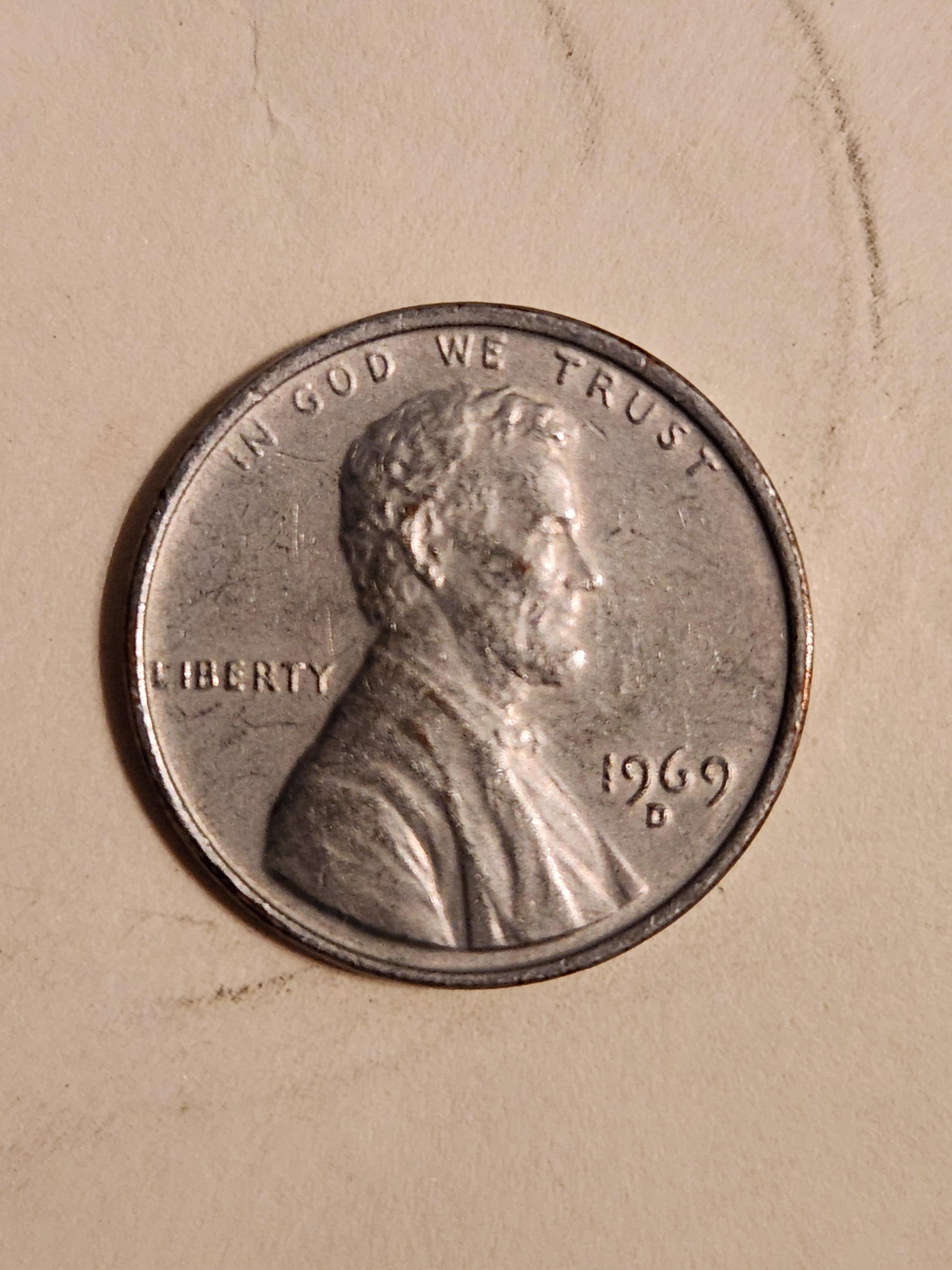 1969 D Lincol Cent Zinc | Scrolller