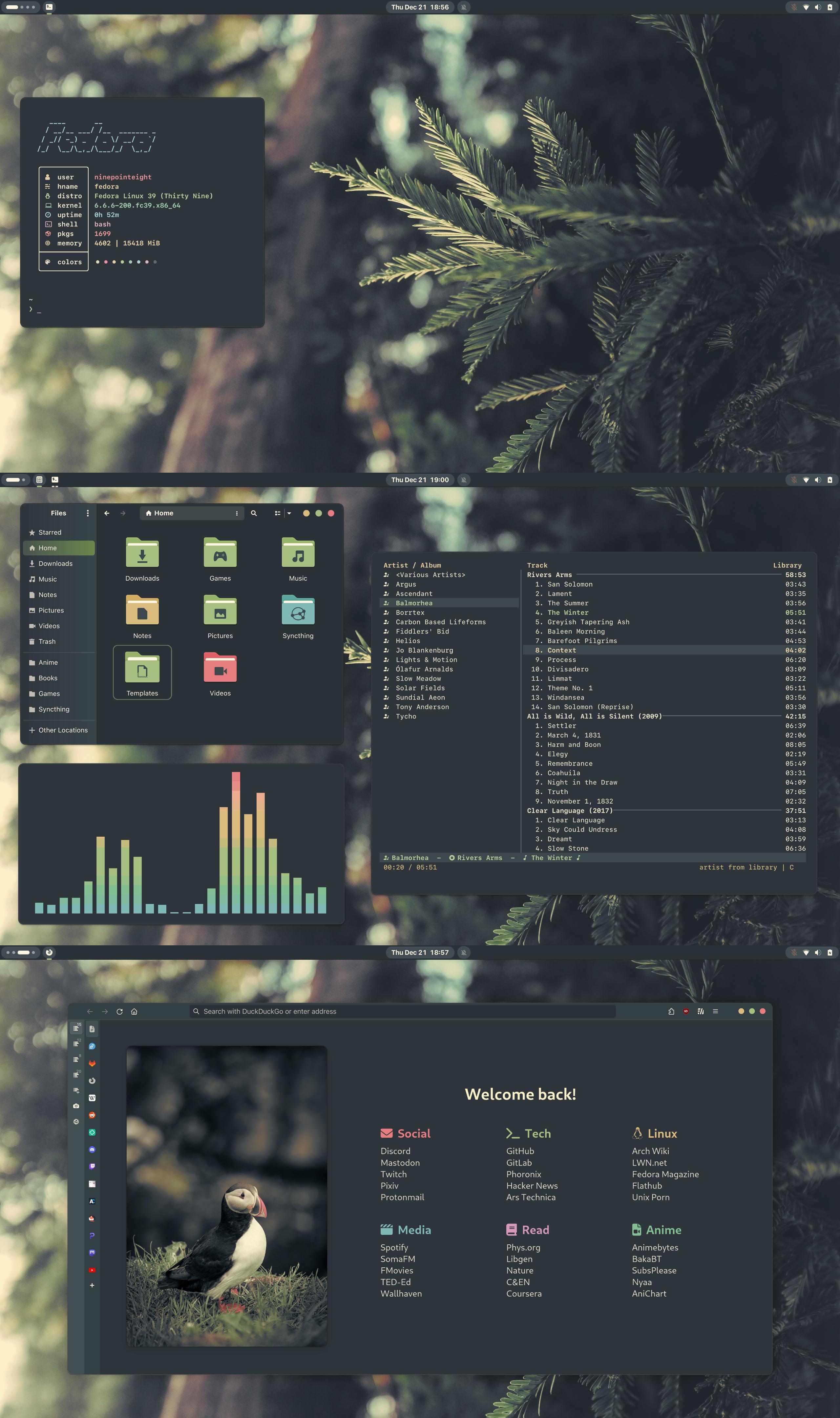 [GNOME] Everforest | Scrolller