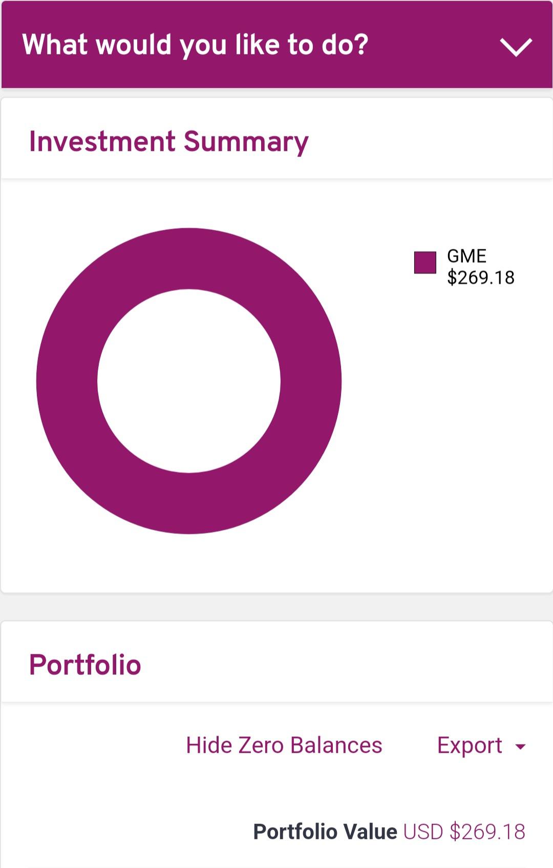 Apes strong together! Finally DRS'd my 2 little shares into a perfect purple circle! | Scrolller