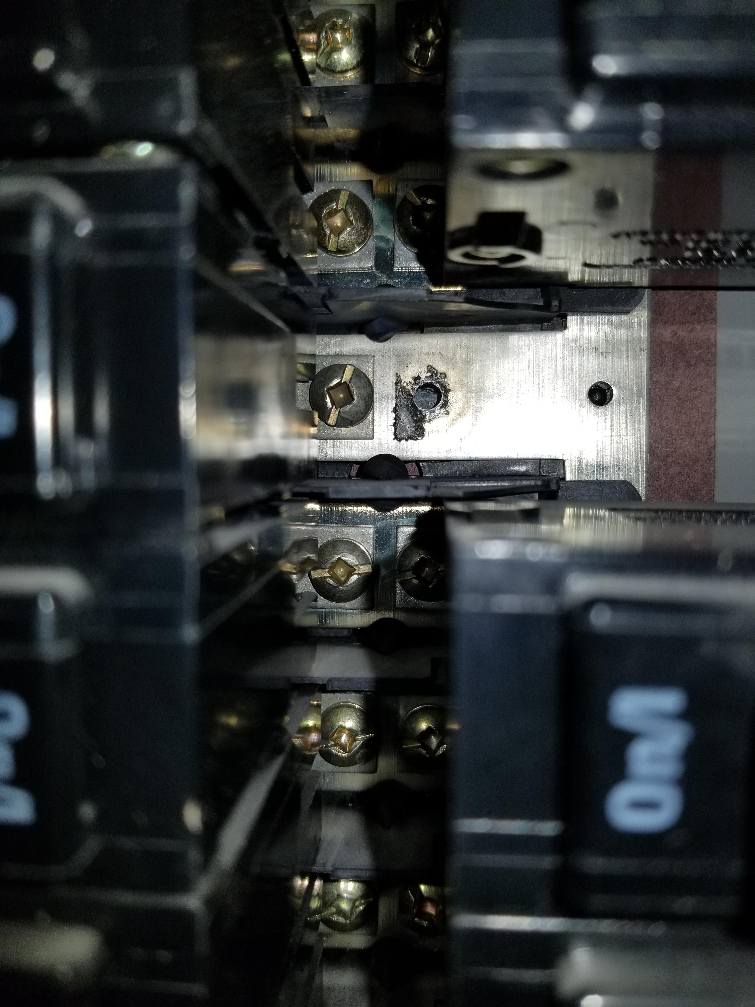 Breaker sparking in panel, what caused this? This was used to power my washer. | Scrolller