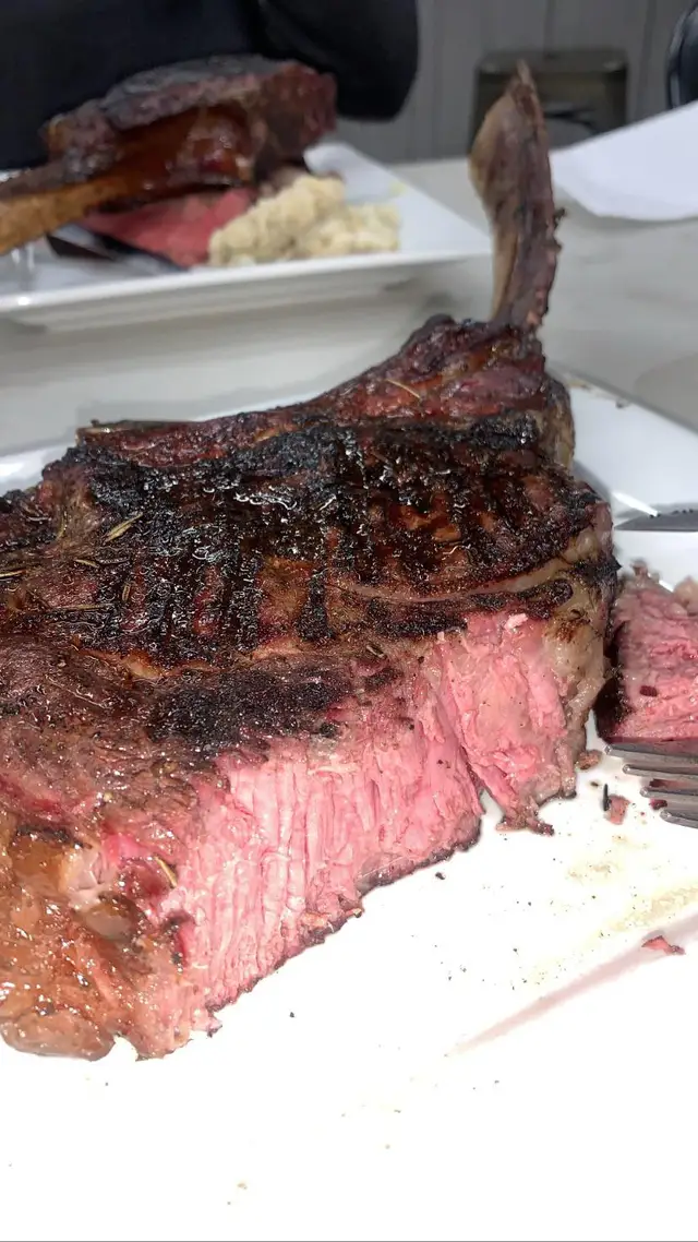 Reverse seared to Tomahawk steak. Dry aged 90 days and smoked. | Scrolller