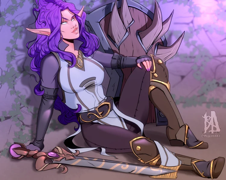 Night Elf Warrior, Veldana - Commission by me [MischiArt] | Scrolller