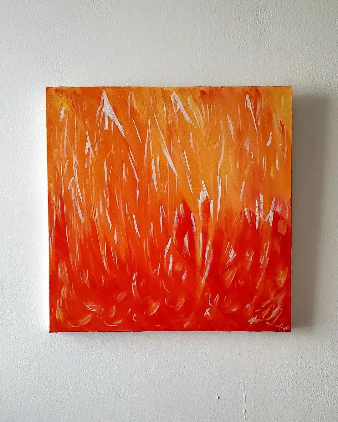 Seraphim, by me, 16x16, acrylic on canvas | Scrolller