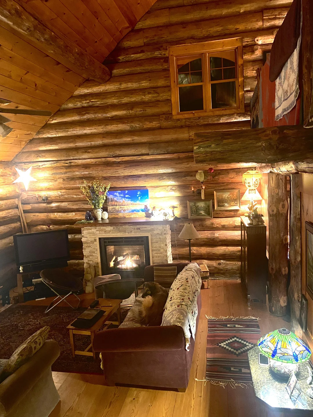 Interior of a log cabin | Scrolller
