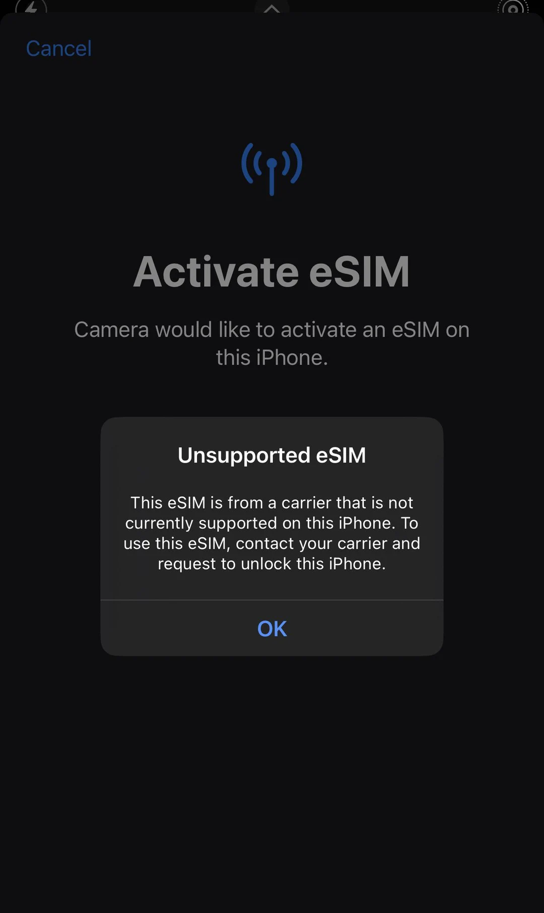 Esim problem | Scrolller