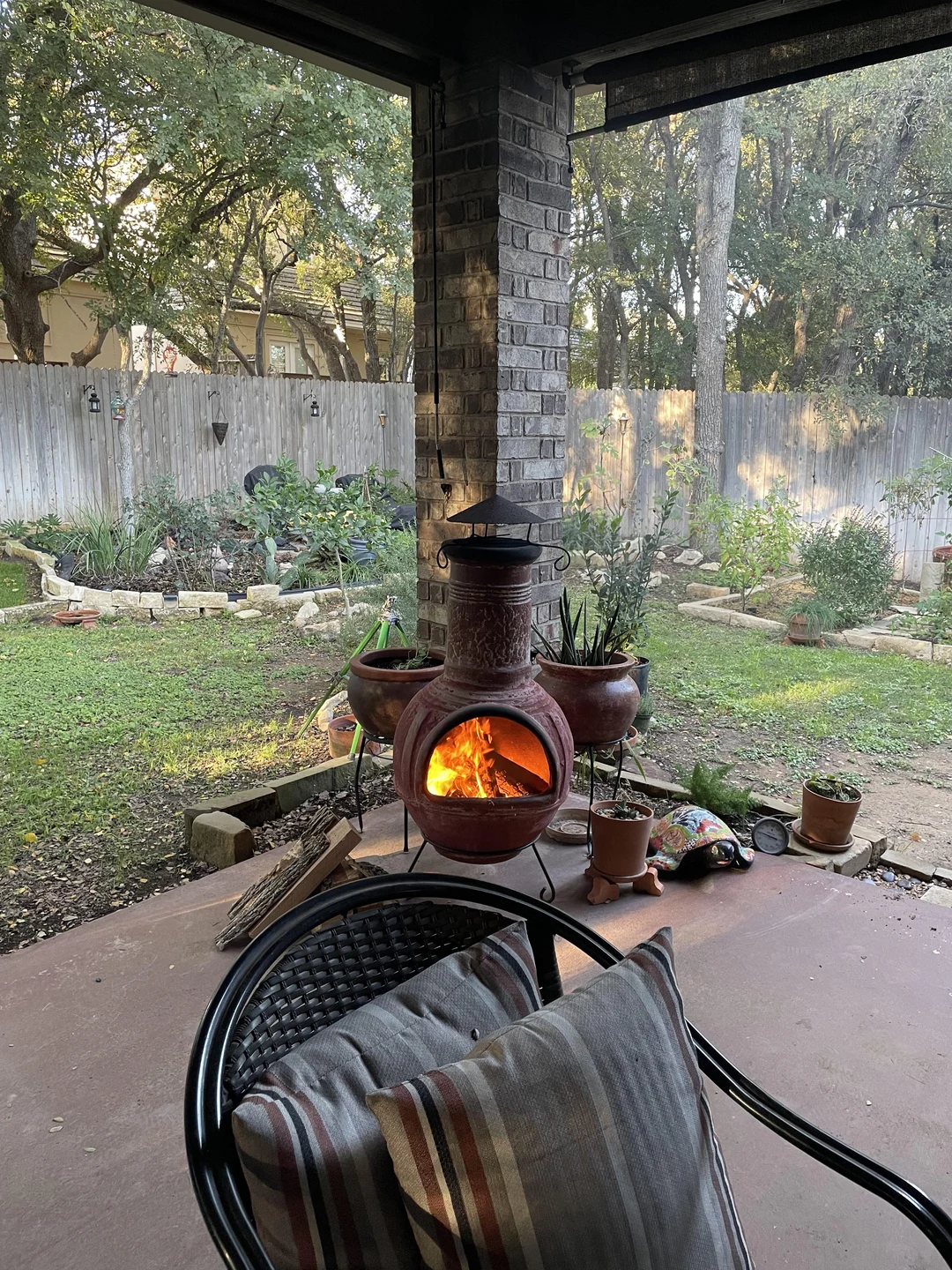 Our patio finally got cold enough to light the chiminea | Scrolller