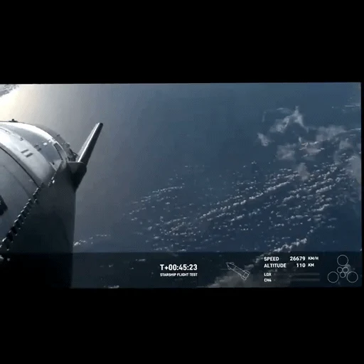 Spinning Starship before re-entering the atmosphere (Credit: ophello) | Scrolller