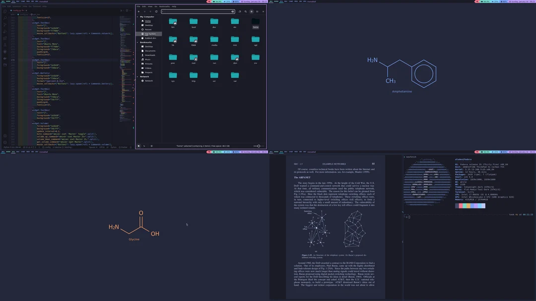 [Qtile] My Chemical TokyoNight | Scrolller