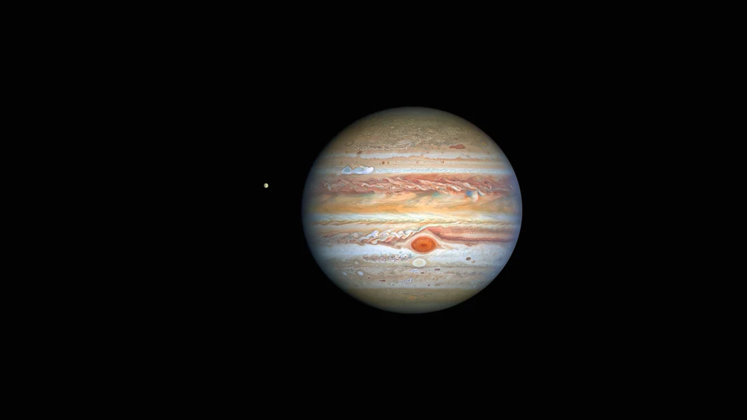 Hubble photo of Jupiter and Europa. [3840 x 2160] | Scrolller