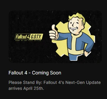 Fallout 4's Next-Gen Update arrives April 25th. | Scrolller