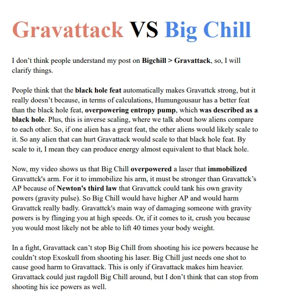 Gravattack VS Big Chill Explained | Scrolller