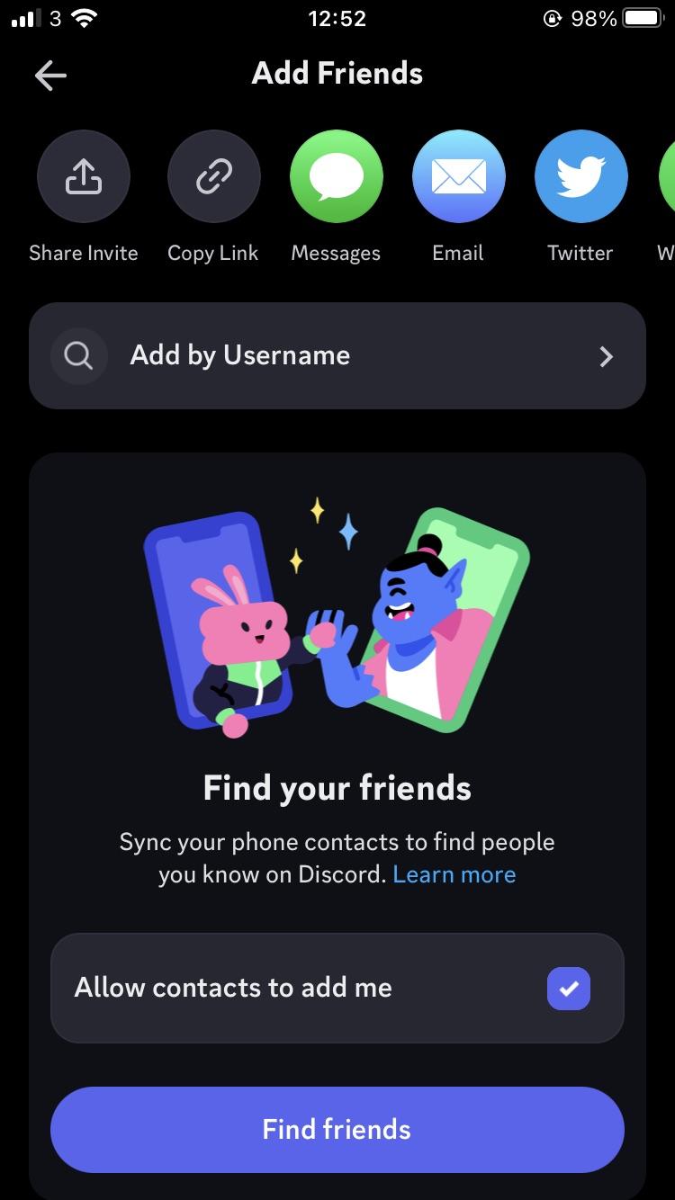 PSA: New Discord mobile update automatically allows contacts to see your account | Scrolller