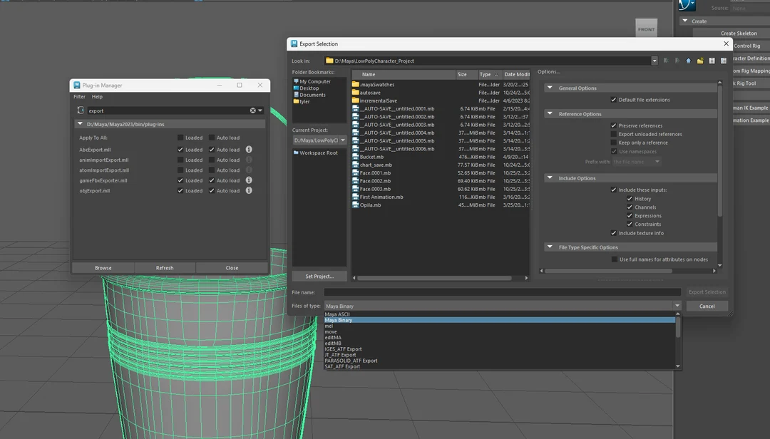 So I'm trying to export a model to either an OBJ or FBX file. I activated both plug-ins and ...