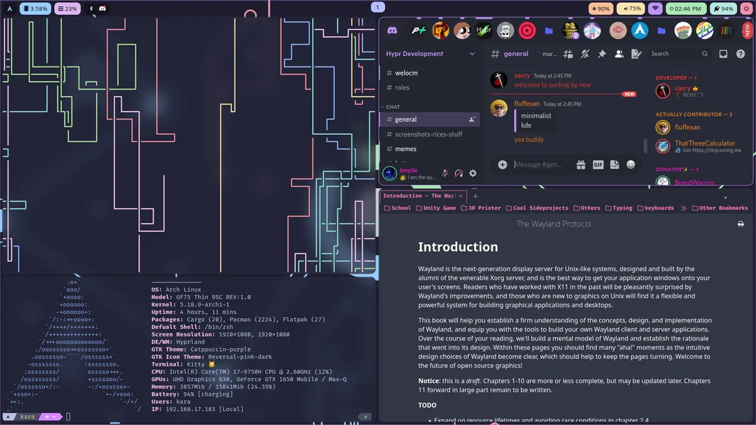 [Hyprland] - My current desktop setup (mix or catppuccin and dracula) | Scrolller