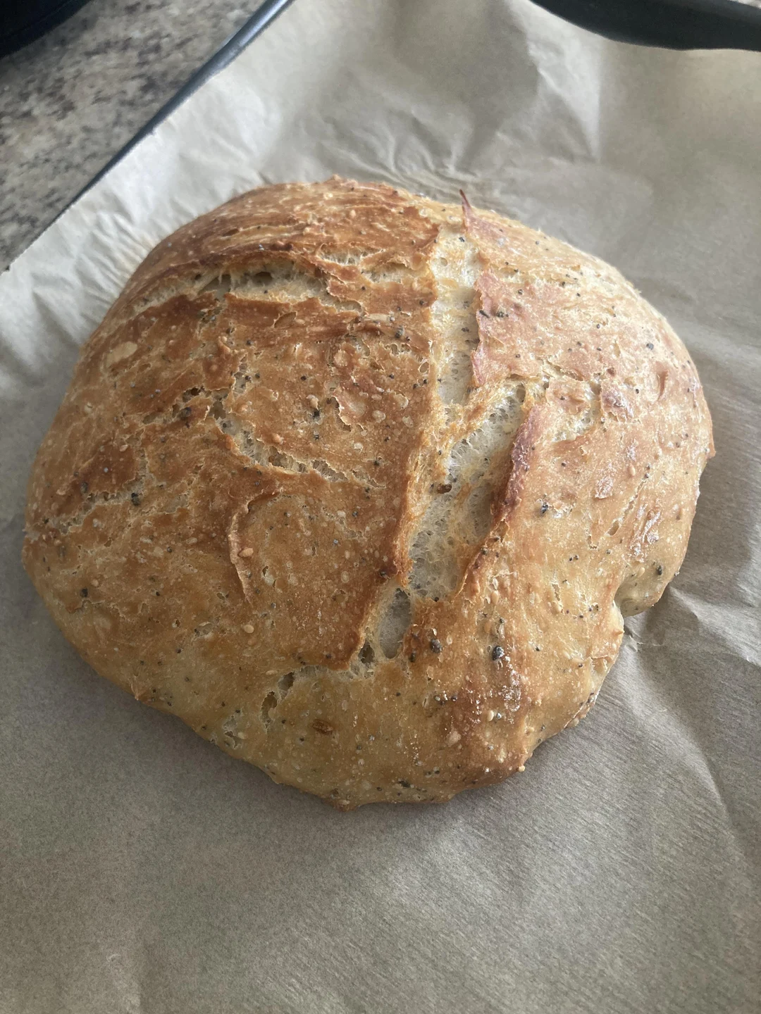 Made my first loaf of bread today, no knead everything bread | Scrolller