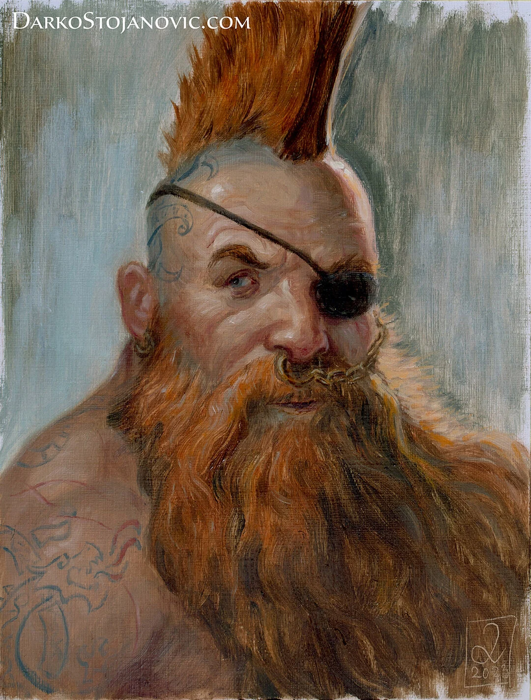 Gotrek Gurnisson, oil on paper by Darko Stojanovic | Scrolller