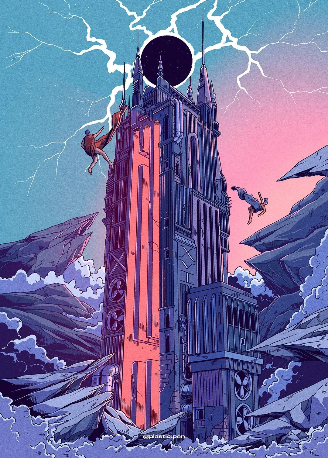 "The Tower" - artwork for a Tarot project I just finished | Scrolller