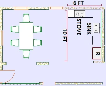 Would this 6 ft x 10 ft kitchen layout work? It's a small 900 sf house. | Scrolller