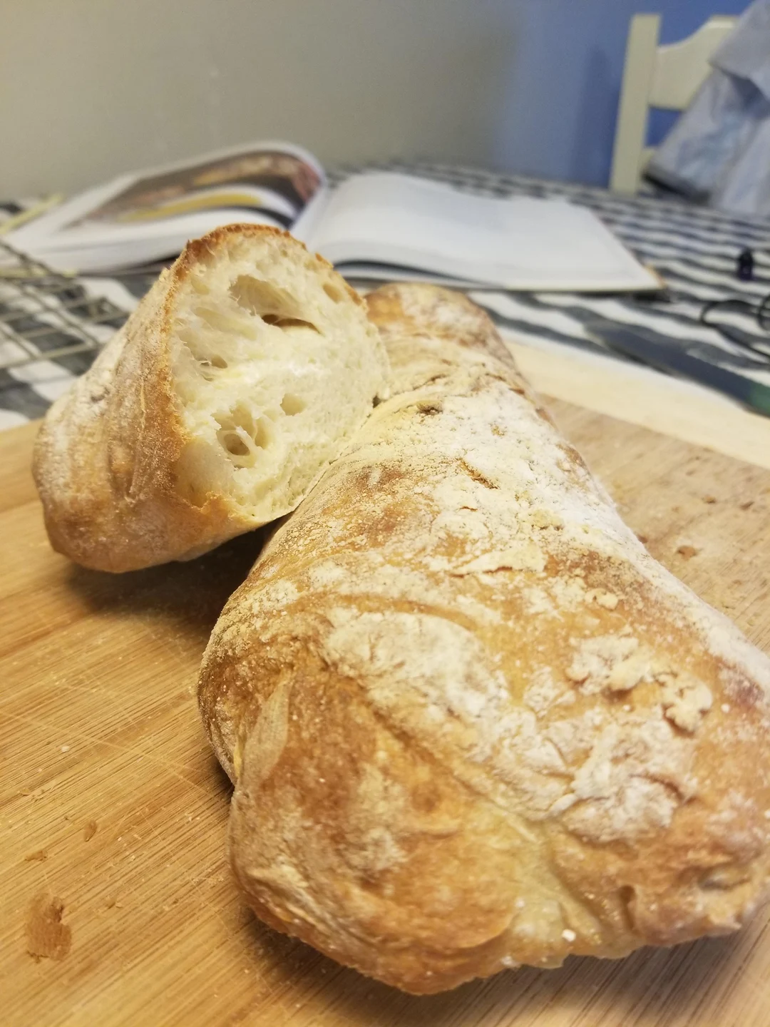 Ciabatta from Peter Reinhart's The Bread Baker's Apprentice. I'm really happy with it for a ...