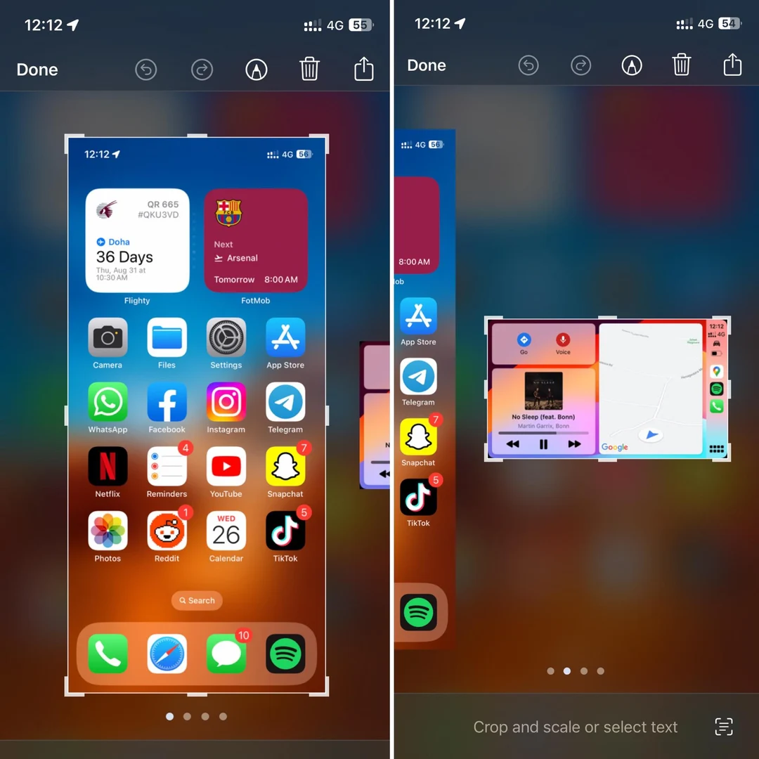 Dual display screenshots on CarPlay | Scrolller