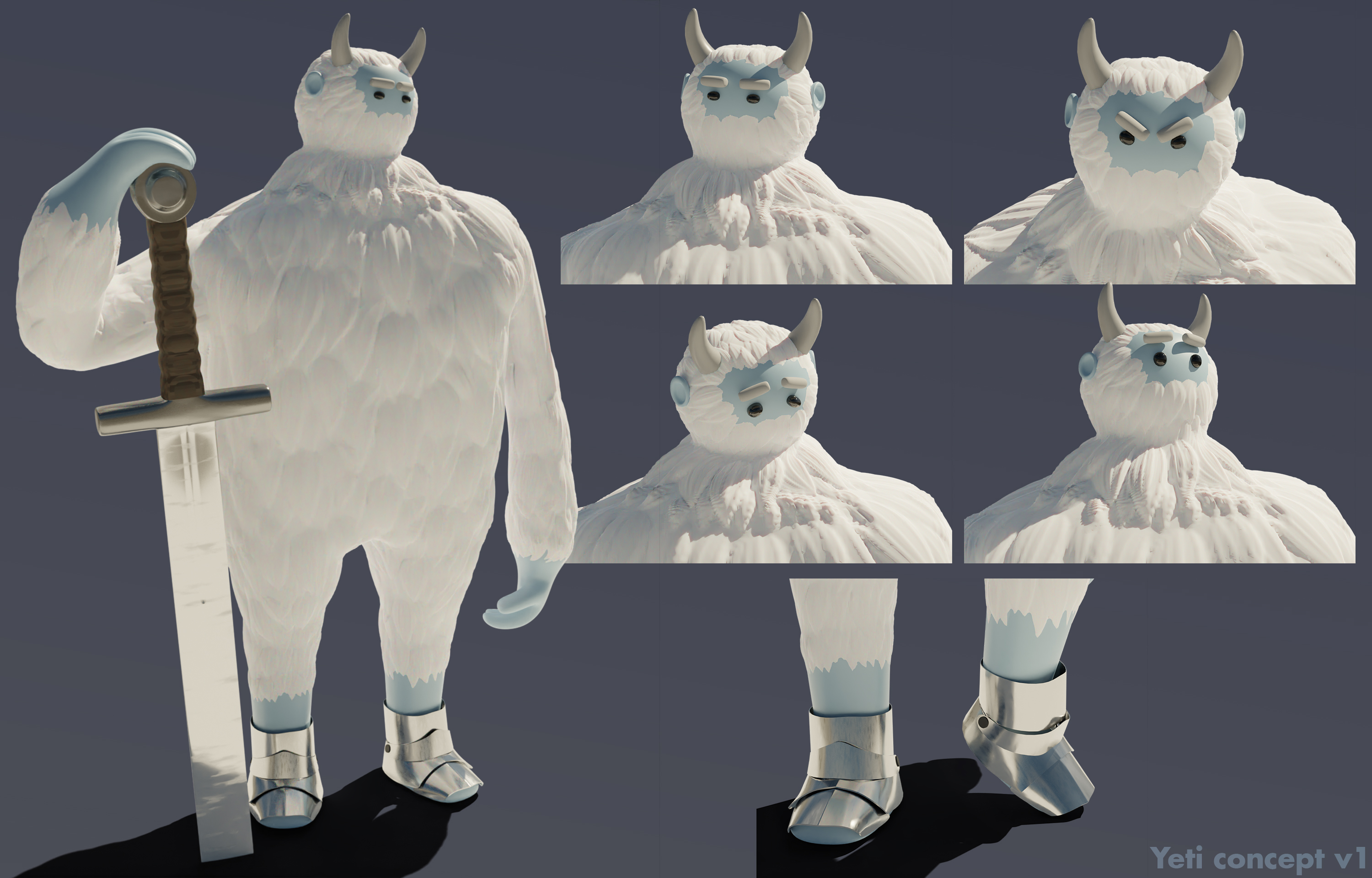 Yeti character concept, Me, 3D render, 2022 | Scrolller
