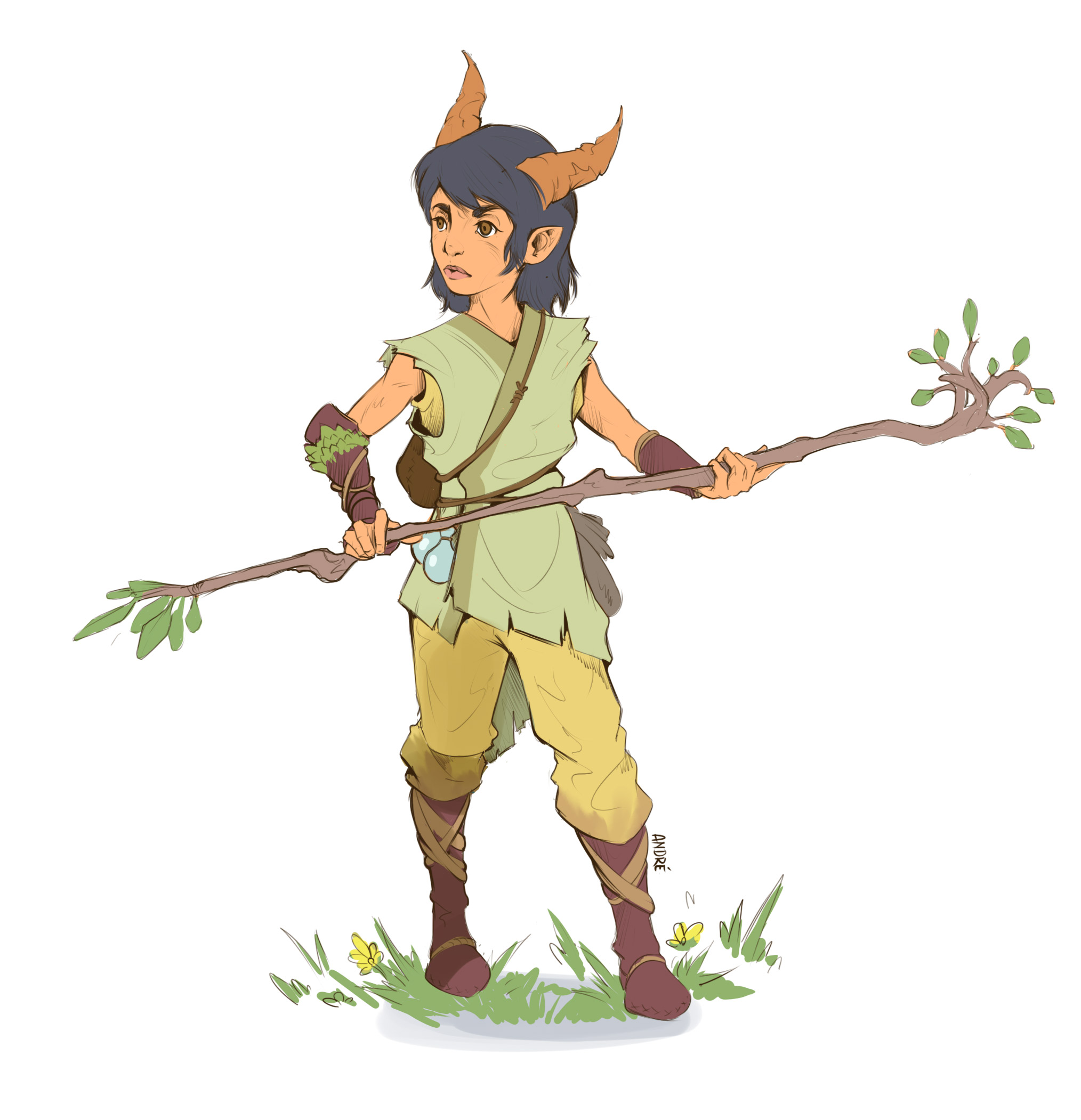[OC] Juno, a half-elf druid kid. Art by me | Scrolller
