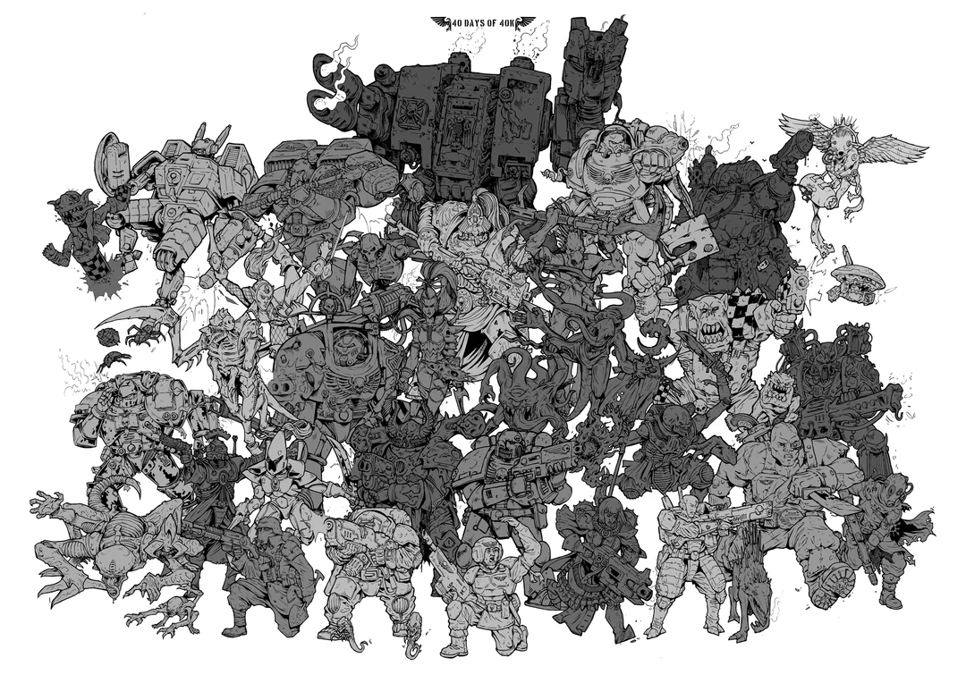 1 month of Warhammer drawings BUT WE'RE NOT DONE YET! #40daysof40k | Scrolller