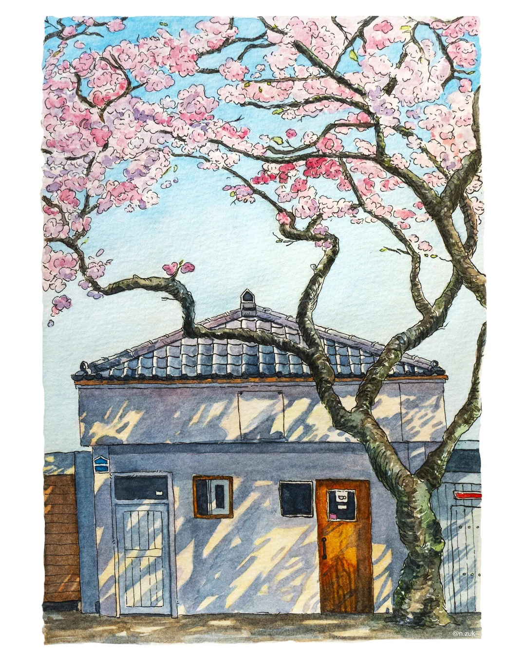 Cherry Blossom, Me, Watercolours, 2023 | Scrolller