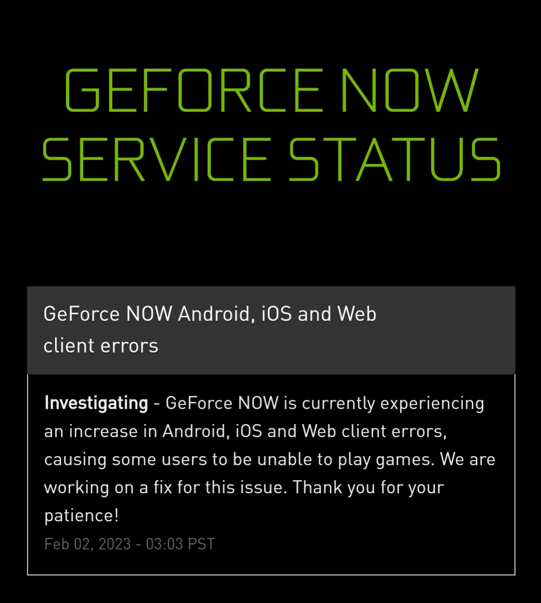 GFN Steam Issue: Status Update | Scrolller