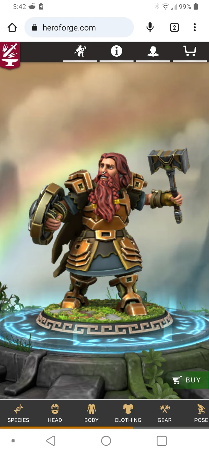 My dwarf warrior Niroth that i made using hero forge. Would highly recommend | Scrolller