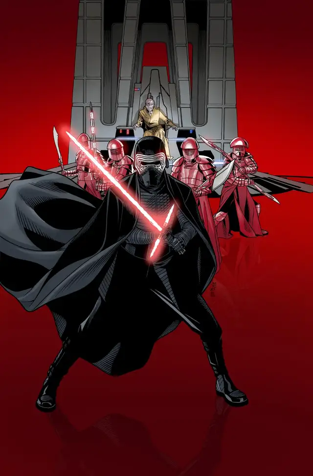 Kylo Ren, Snoke and his guard in the throne room | Scrolller