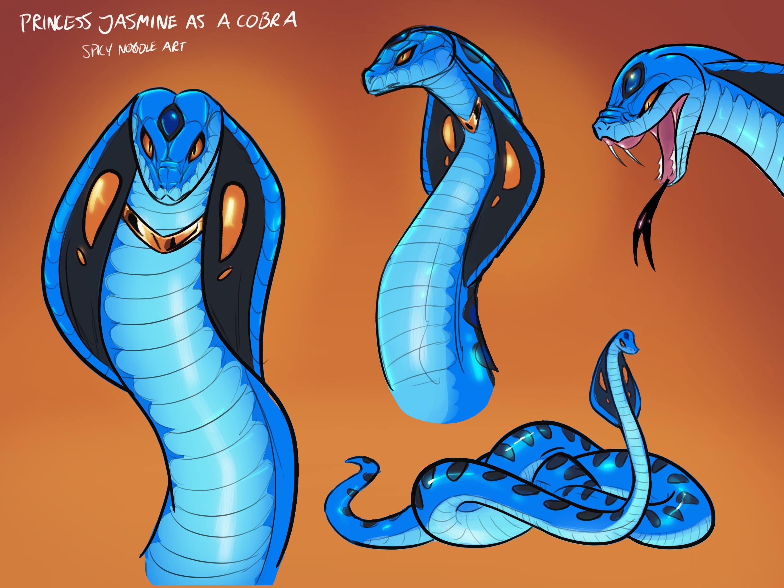 Princess Jasmine as a Giant Cobra (SpicyNoodleArt) [Aladdin] | Scrolller