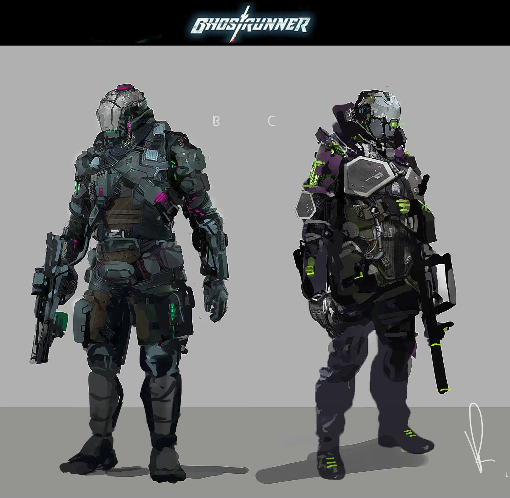 Ghostrunner character concept art samples - Rubinkowski | Scrolller