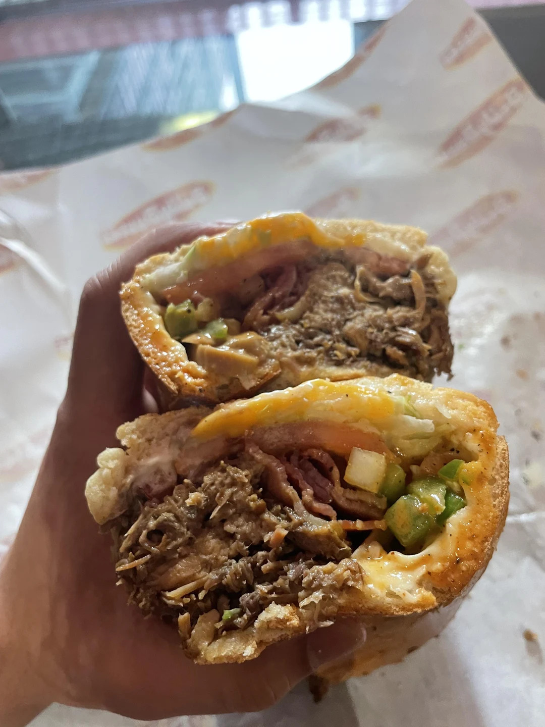 Cheese and Steak sandwich with bacon that I had for lunch | Scrolller