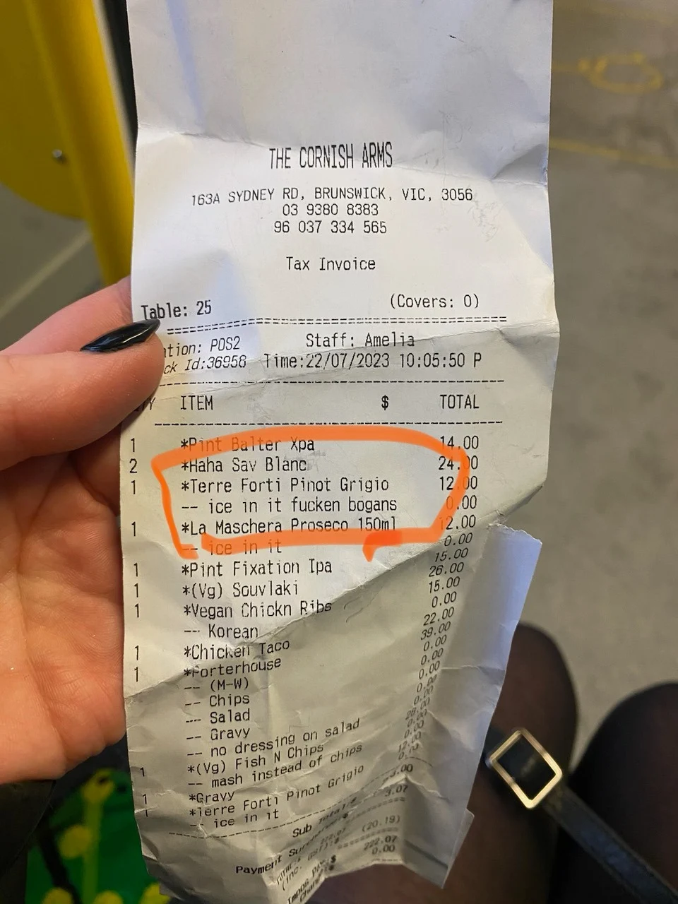 Lovely note that a restaurant left on my friend's dinner receipt | Scrolller