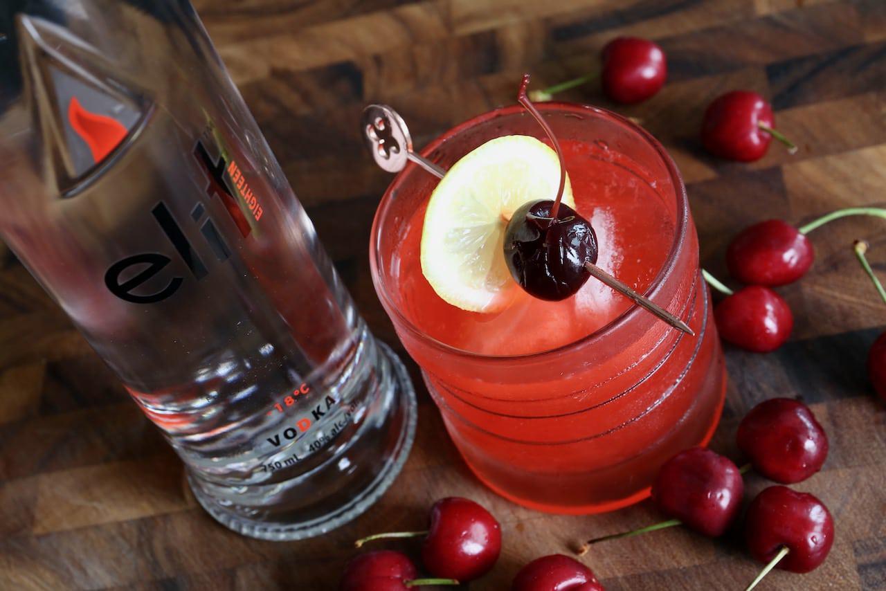 Summer Cherry Vodka Sour Cocktail | Scrolller
