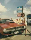 Foxy lady and a Plymouth Barracuda in Las Vegas, 1970s | Scrolller