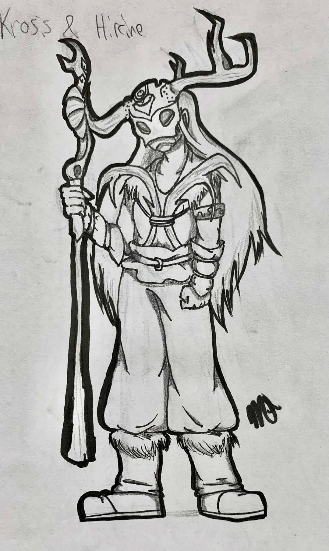 [Fanart] Krosis if he betrayed the Dragon Cult, and allied with Hircine. Art by me | Scrolller