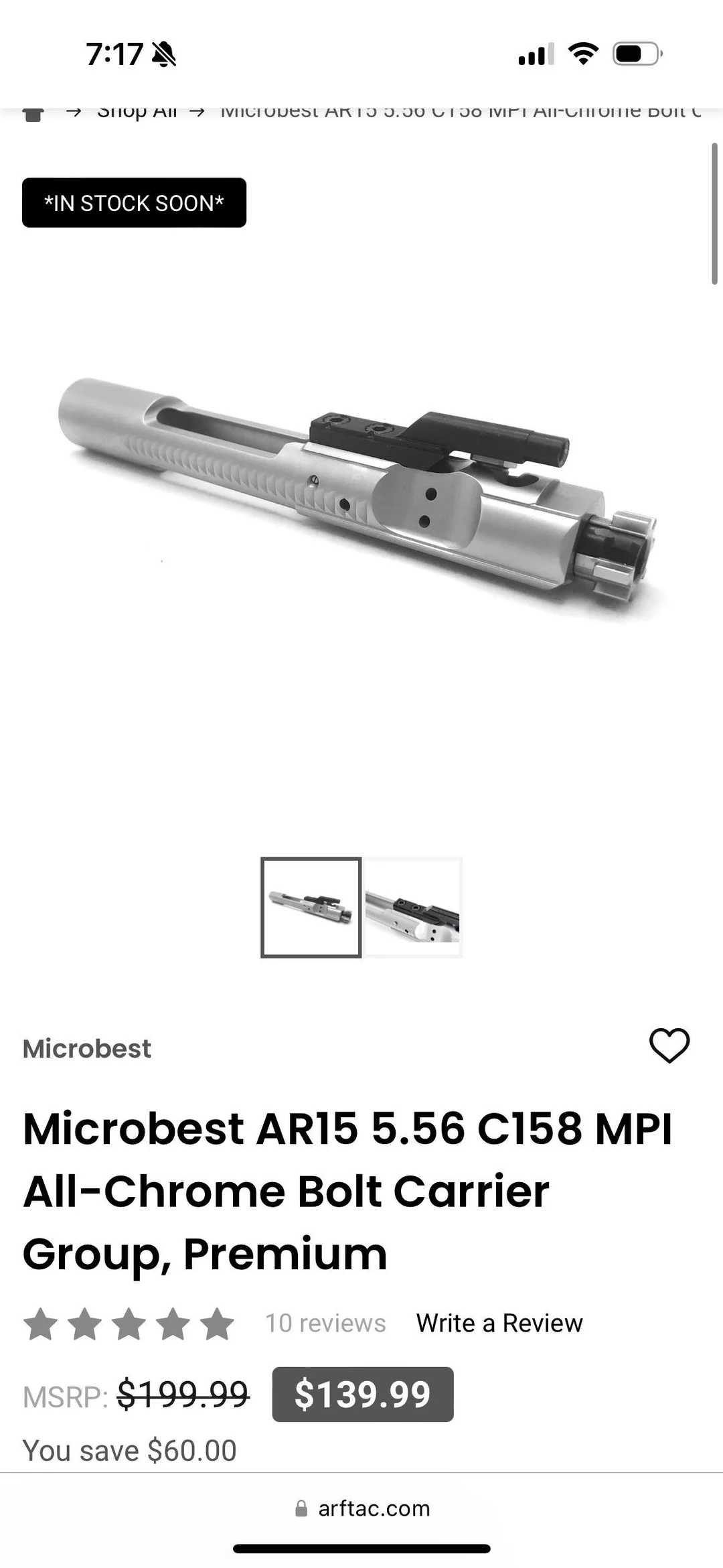 Microbest Premium Chrome BCG | Scrolller