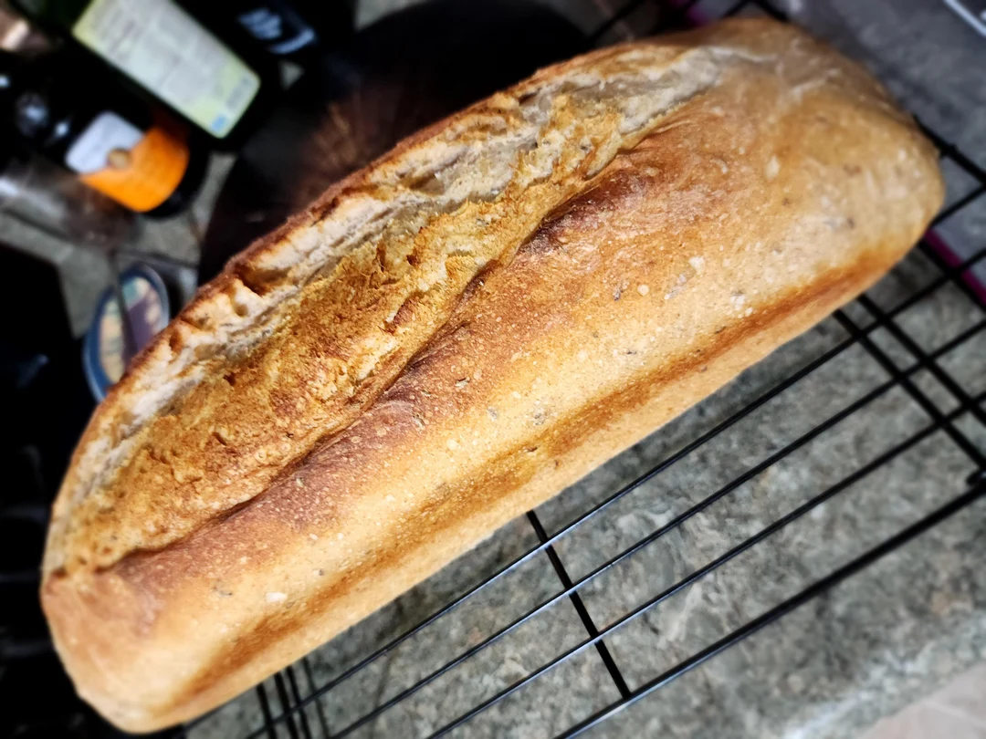 Used some sourdough starter to make a loaf of rye bread. | Scrolller