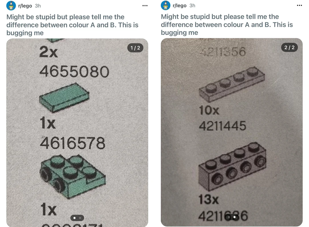 Redditor discovers his colour blindness from a post about Lego | Scrolller