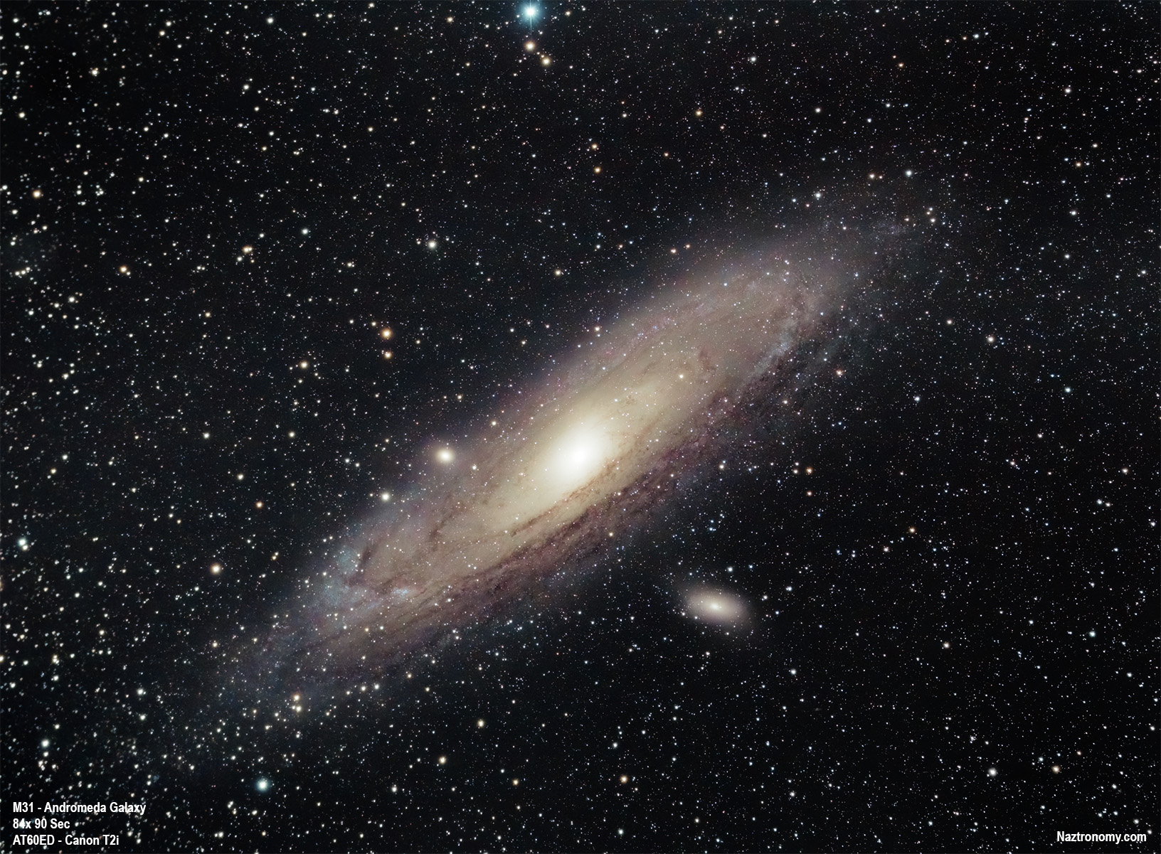 M31 - The Andromeda Galaxy using a small refractor and DSLR | Scrolller