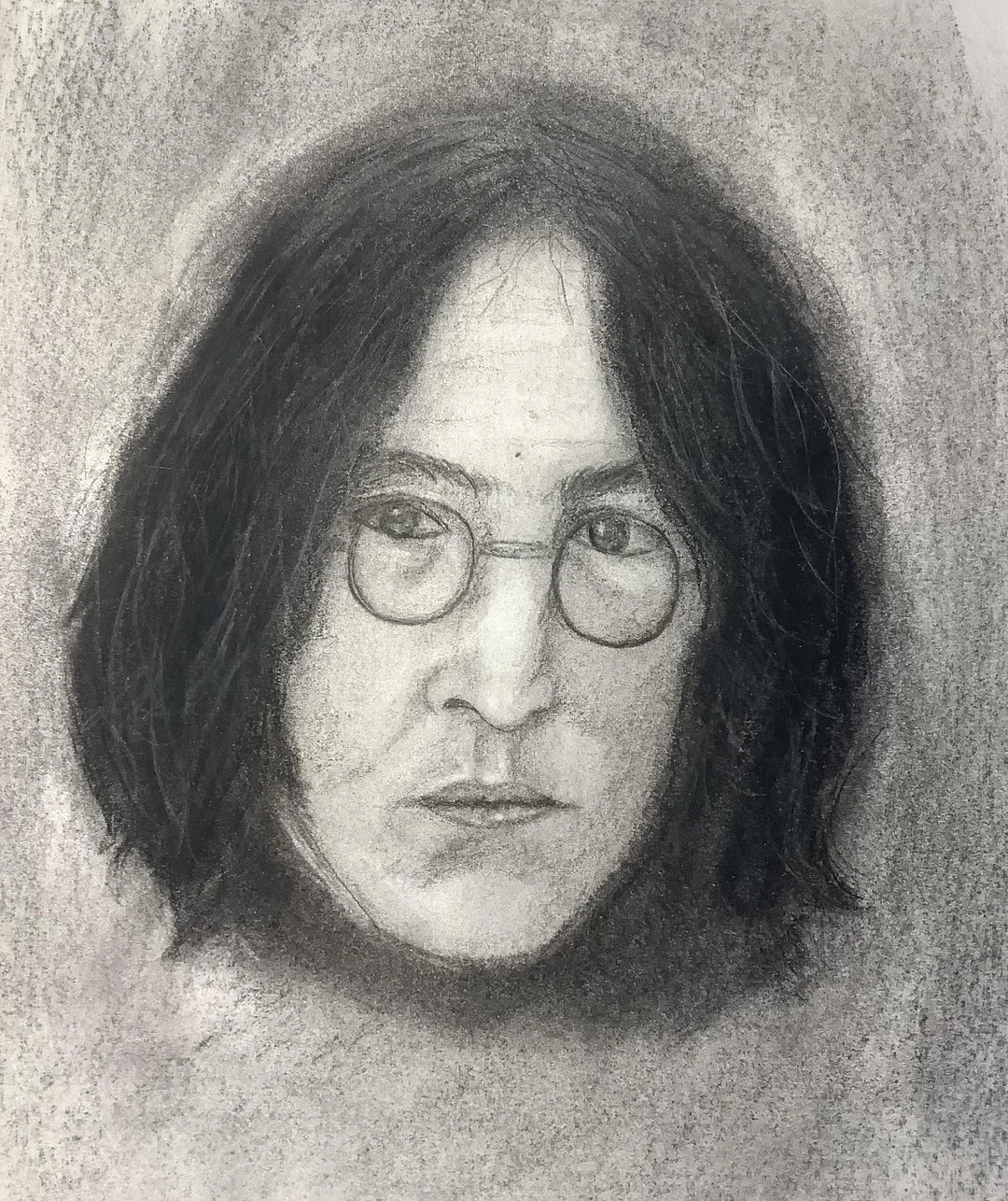 John Lennon, me, charcoal, 2022 | Scrolller